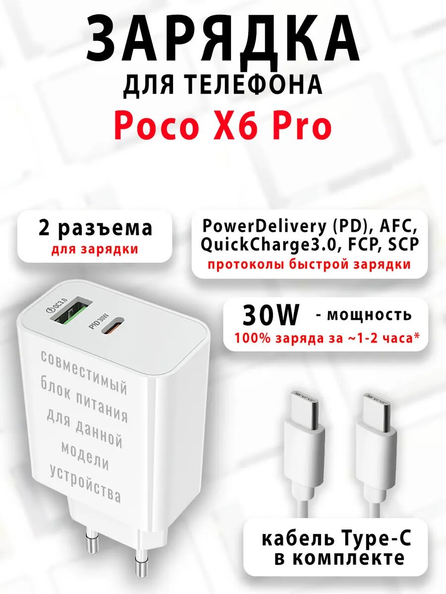 Зарядное устройство для телефона Poco X6 Pro