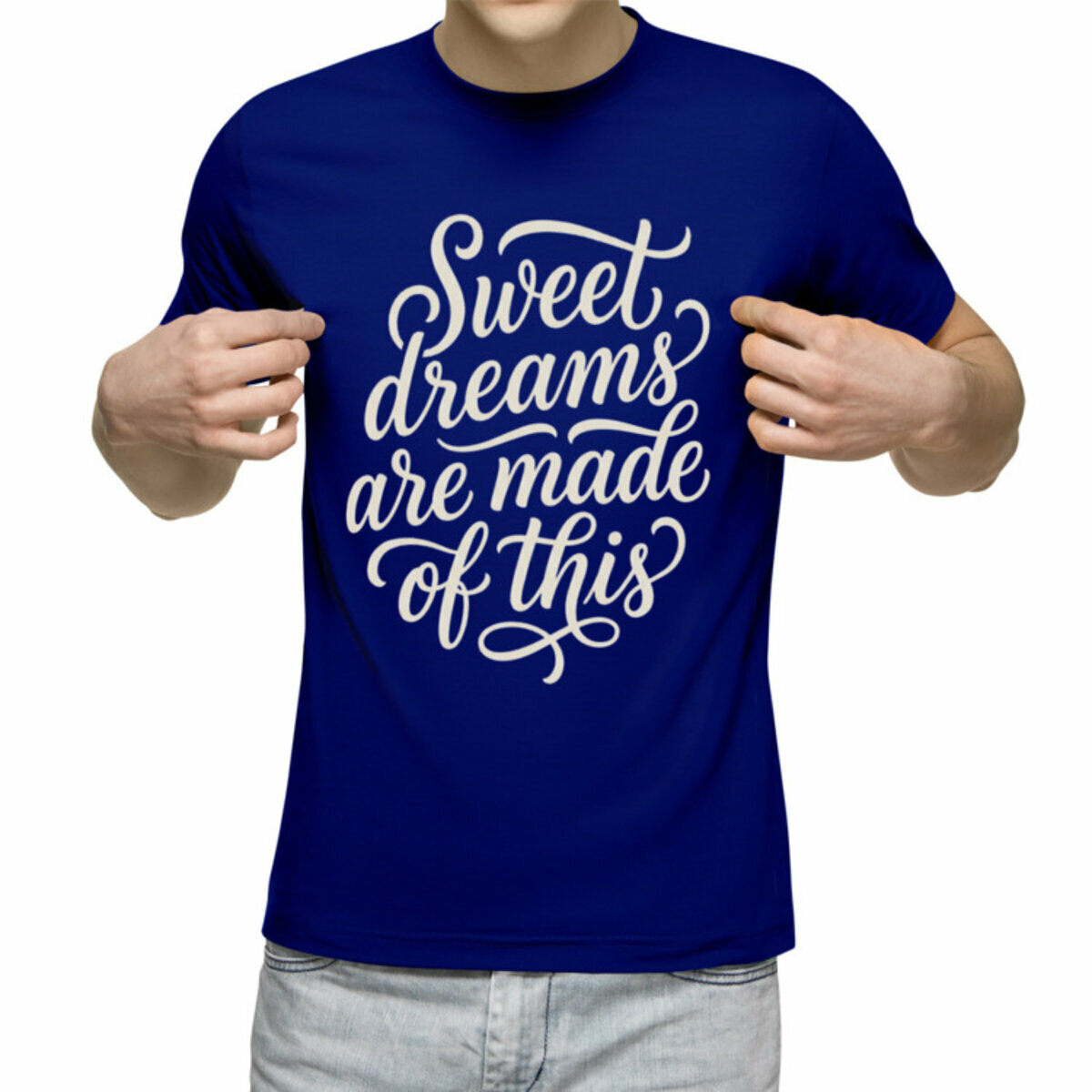 Мужская футболка «Sweet dreams are made of this» (синий, L)