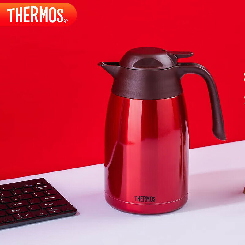 Термокувшин THERMOS THX-1500 CSS, нержавеющая сталь, для офиса и дома, 1,5 л, red