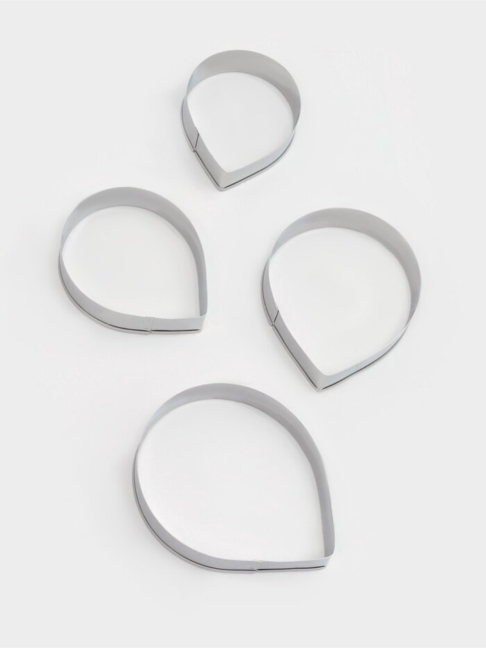 Формы для печенья Доляна «Лепестки розы», набор 4 шт, нержавеющая сталь, серебристые