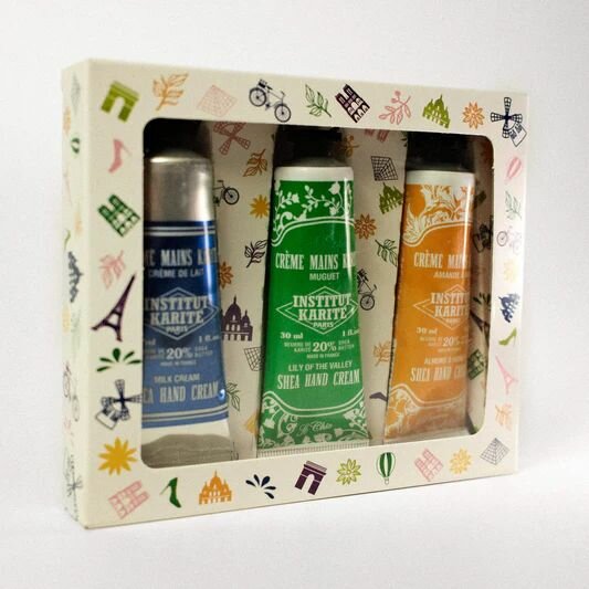 Institut Karite - Набор из 3 кремов для рук Shea Hand Cream 3х30 мл (Milk Cream Shea, Muguet, Almond Honey)