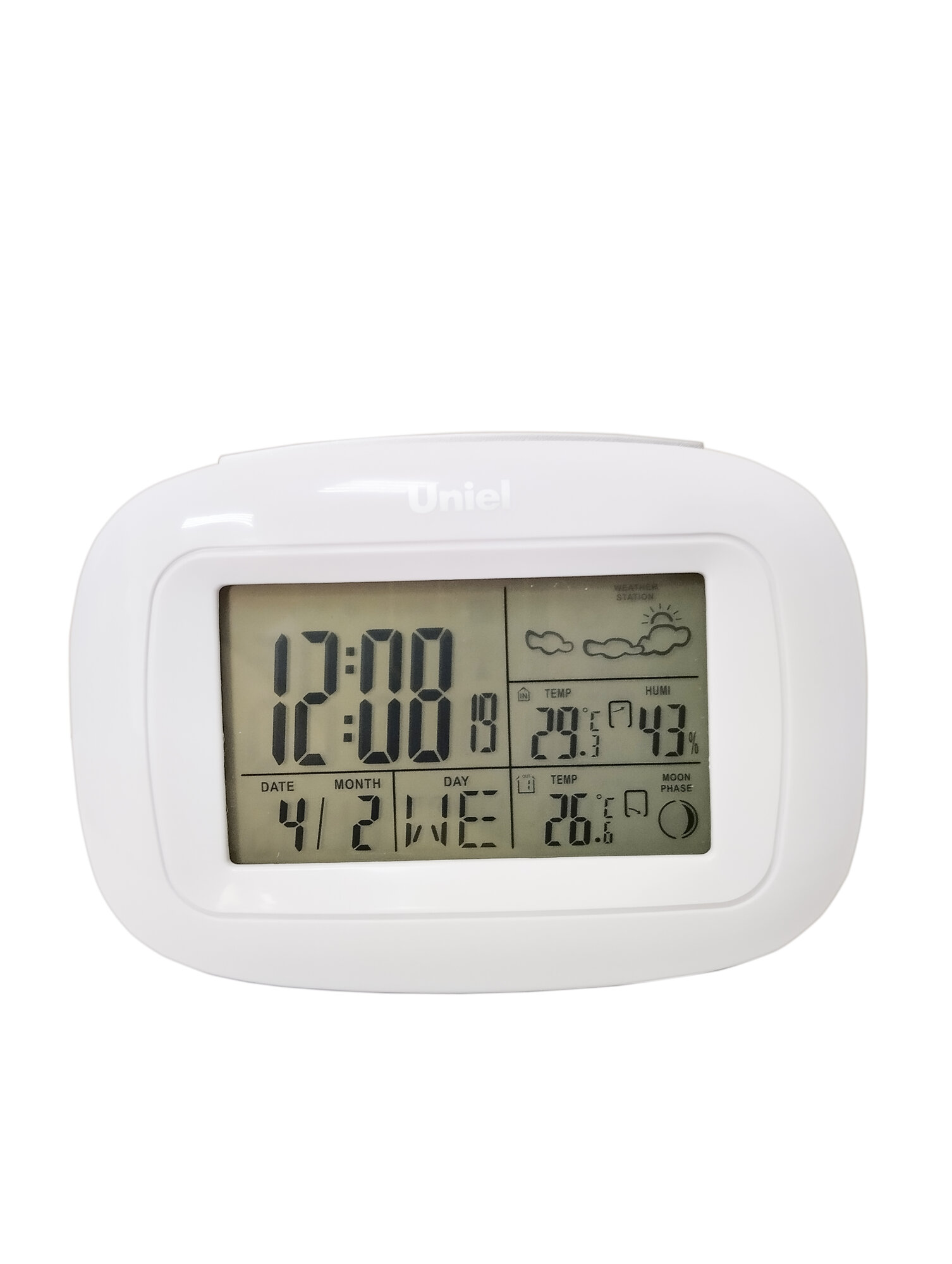 Метеостанция Uniel UTV-95, с анимированным прогнозом, беспроводная, белая