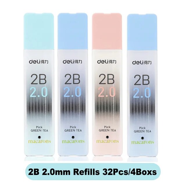 Механический карандаш Deli 2.0 мм HB 2B 2B 4pcs Refills