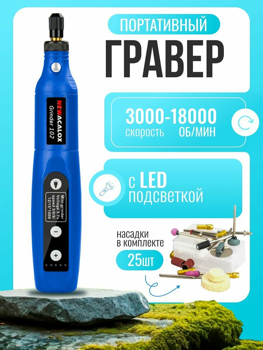 Электрический гравер, аккумуляторная бор машинка, мини дрель по дереву/металлу/пластику, для шлифовки, полировки, гравировки, синий электрический гравер бор машинка мини дрель