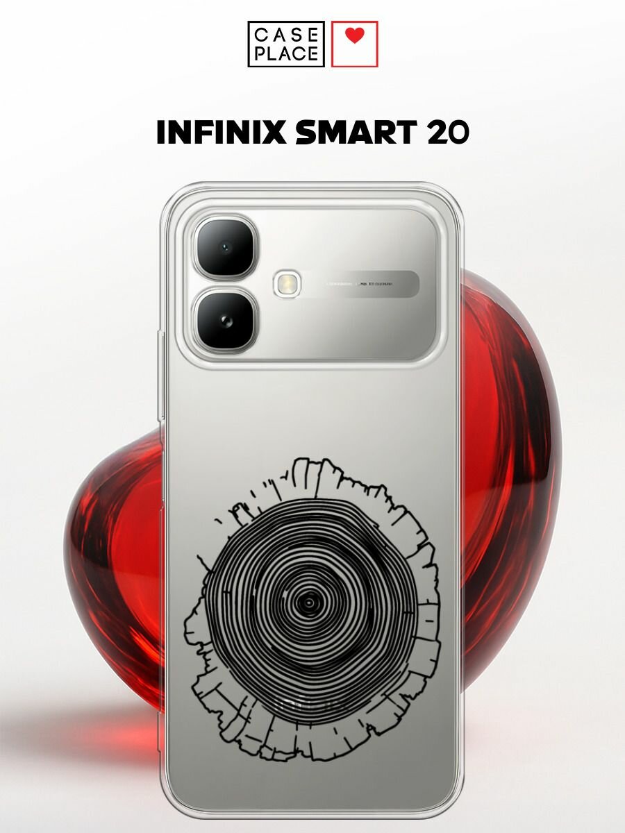 Чехол на Infinix Smart 20 / Инфиникс Смарт 20 с принтом Белый спил дерева