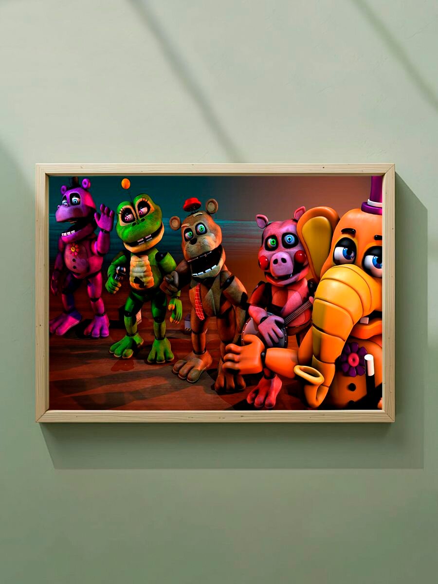 Постер, плакат на стену "Five Nights at Freddy's / Фнаф 5 " 42 см х 29,7 см (А3)