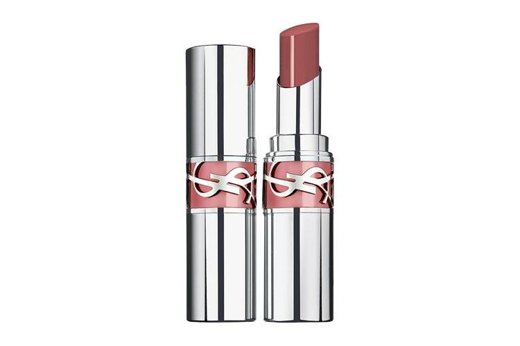 Губная помада женская SAINT LAURENT Round Tube Silver Pink Tube Glossy Natural Nourishing, оттенок #201 Lazy Peach