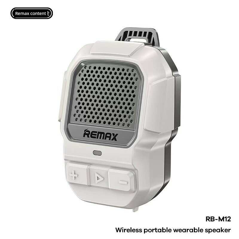 Портативная водонепроницаемая Bluetooth-колонка REMAX M12 для активного отдыха, с креплением-клипсой, для звонков в