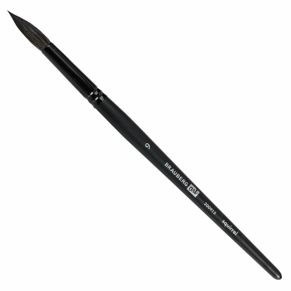 Кисть художественная проф. BRAUBERG ART CLASSIC, белка, круглая, № 9, 200915, 200915