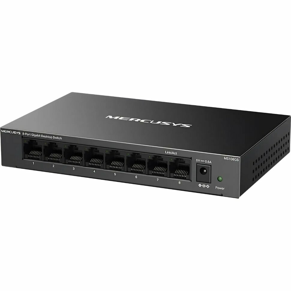 Коммутатор Mercusys MS108GS (L2) 8x1Гбит/с неуправляемый, 2357458