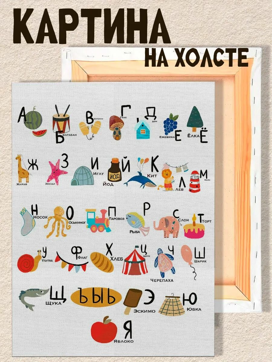 Картина на стену в детскую комнату Алфавит