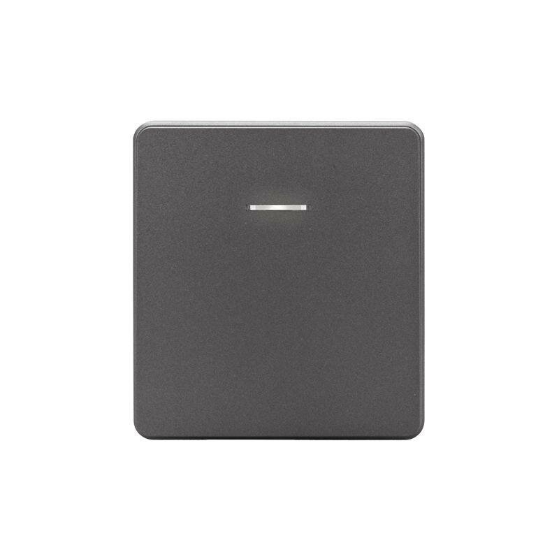 Выключатель 1-кл. СП ROUND MIELE 10А с подсветкой титан Kranz KR-78-0713-2