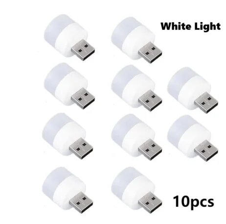Светодиодная лампа для чтения USB 5В белая/теплый свет Белый, 10pcs White Light