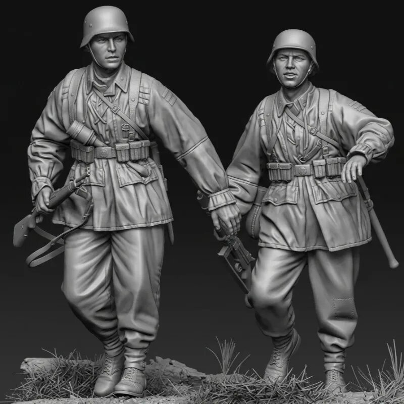 Масштаб 1/35, фигурка из смолы, модель, собранные наборы, историческая миниатюрная хобби, диорама, солдат, 2 фигурки в разобранном виде, неокрашенная 389