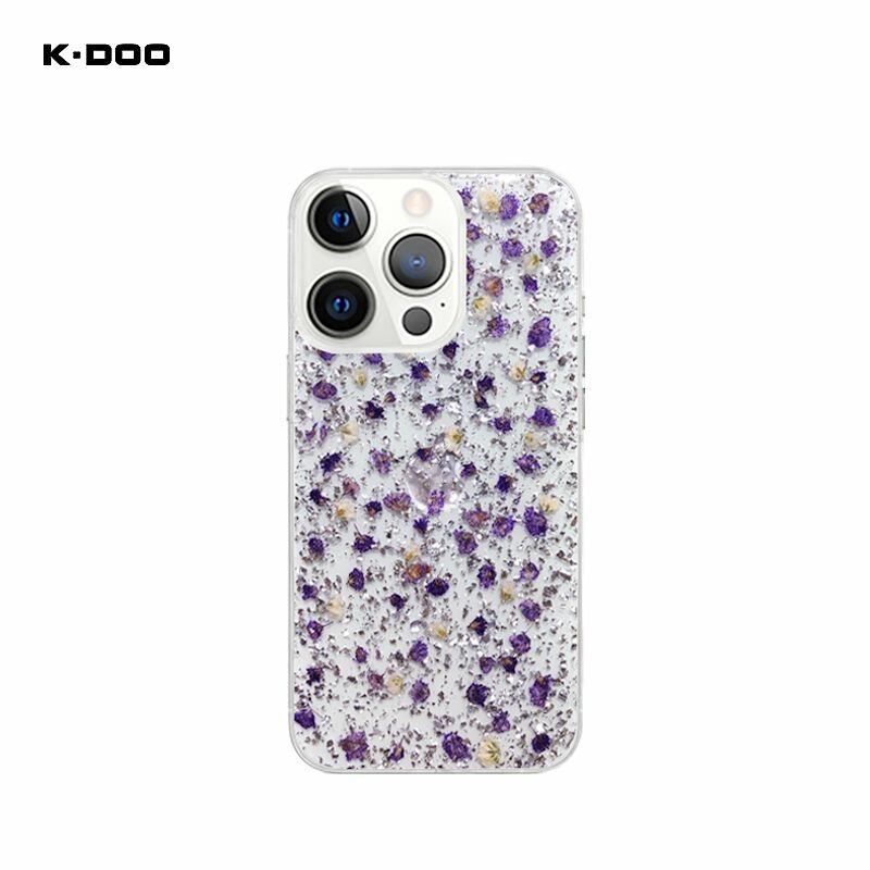 Чехол Flowers для iPhone 14 PRO Max, фиолетовый