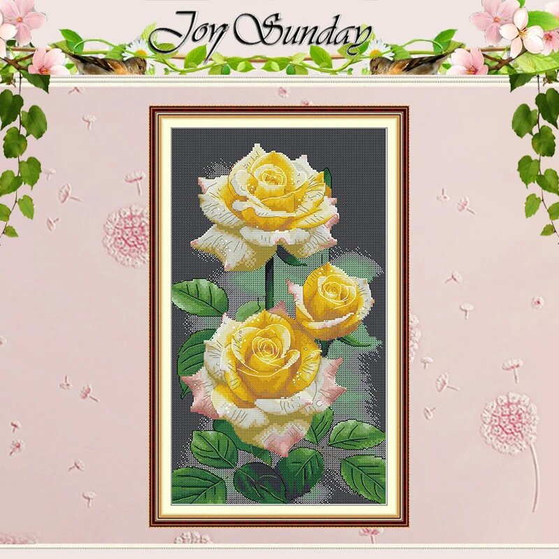 Набор для вышивки крестом Joy Sunday Розы 11CT 14CT 16CT 14CT blank canvas
