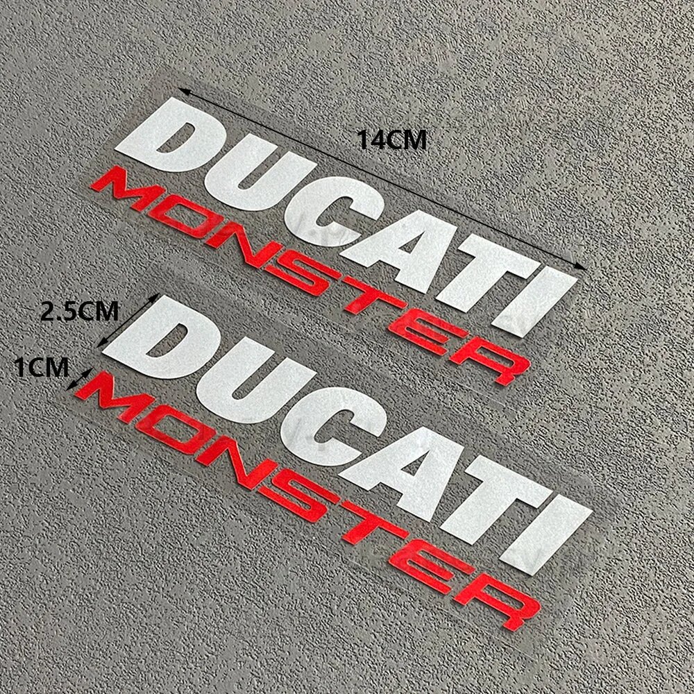 Наклейки Ducati Monster, белые, 14x2.5 см, 1 пара
