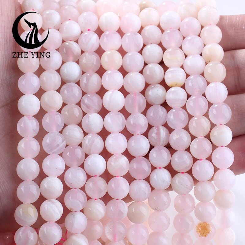 Розовый кварц Мадагаскар бусины для украшений Розовый, 6-6.5mm(58-60pcs), 284Pink calcite L.2