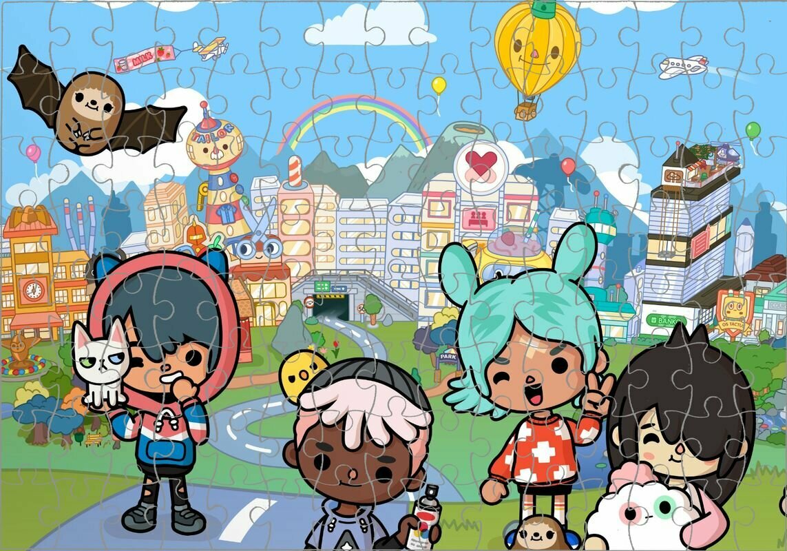 Пазл MIGOM детям принт А3 "Тока Бока, Toca Boca" - 0009