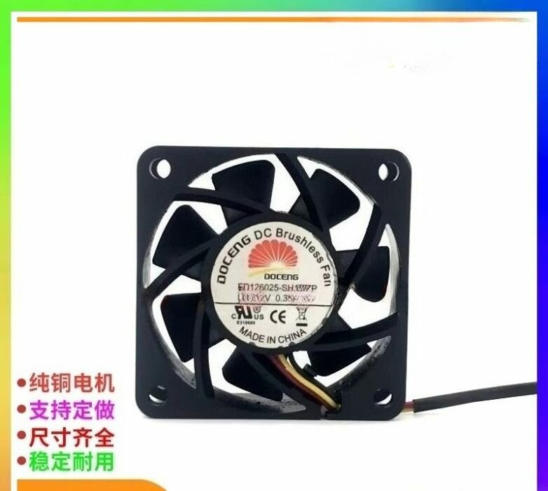 DOCENG FD126025-SH1 ZP DC 12V 0.35A 6025 6 см 3 провода вентиляторы -