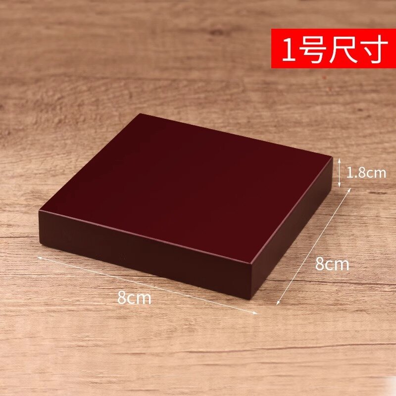 Деревянная прямоугольная подставка для статуэток Будды, 8x8x1.8 см, декоративный садовый аксессуар, идеально подходит