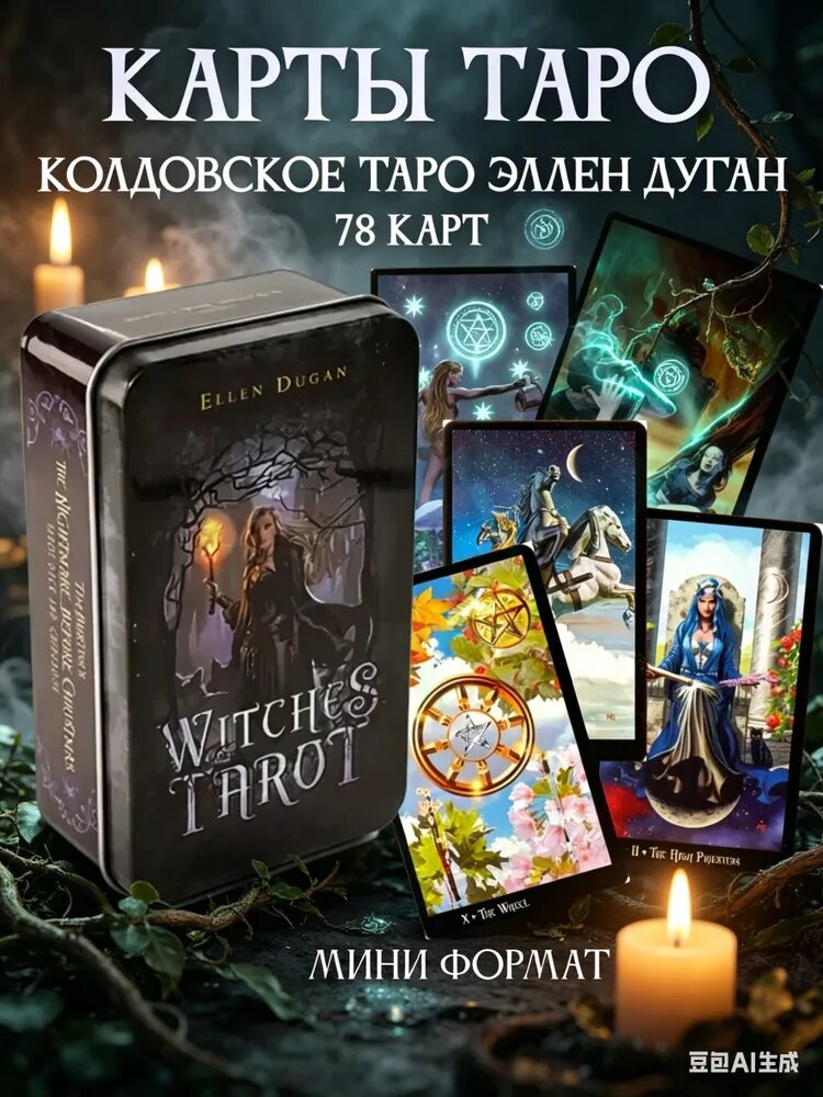 Гадальные карты Таро Ведьмы Эллен Дуган Мини колода