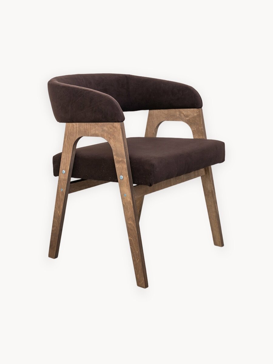 Стулья ZASIDELIS кайф мягкие для кухни дома и офиса коричневый/коричневый, из велюра, 63x56x72 см, до 130кг 2 шт