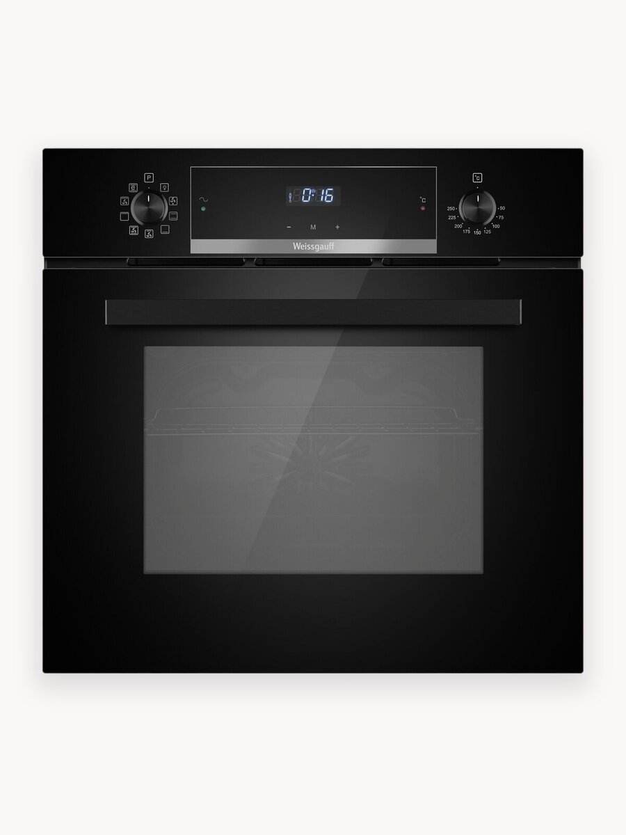 Электрический духовой шкаф Weissgauff EOV 691 PDB, черный, Утапливаемые рукоятки PIPO, Каталитическая очистка
