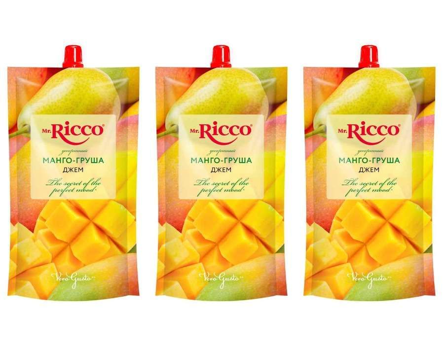 Mr.Ricco джем Манго-груша Vero Gusto, 300 г, 3 шт