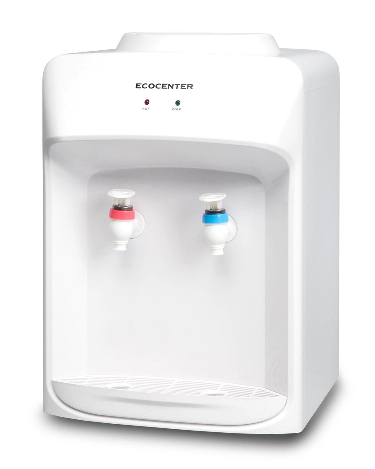 Кулер (диспенсер) для воды настольный с нагревом и электронным охлаждением ECOCENTER A-T552E компактный, белый