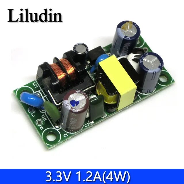 Liludin AC-DC понижающий преобразователь 3.3В/5В/12В 3.3V 1.2A (4W)