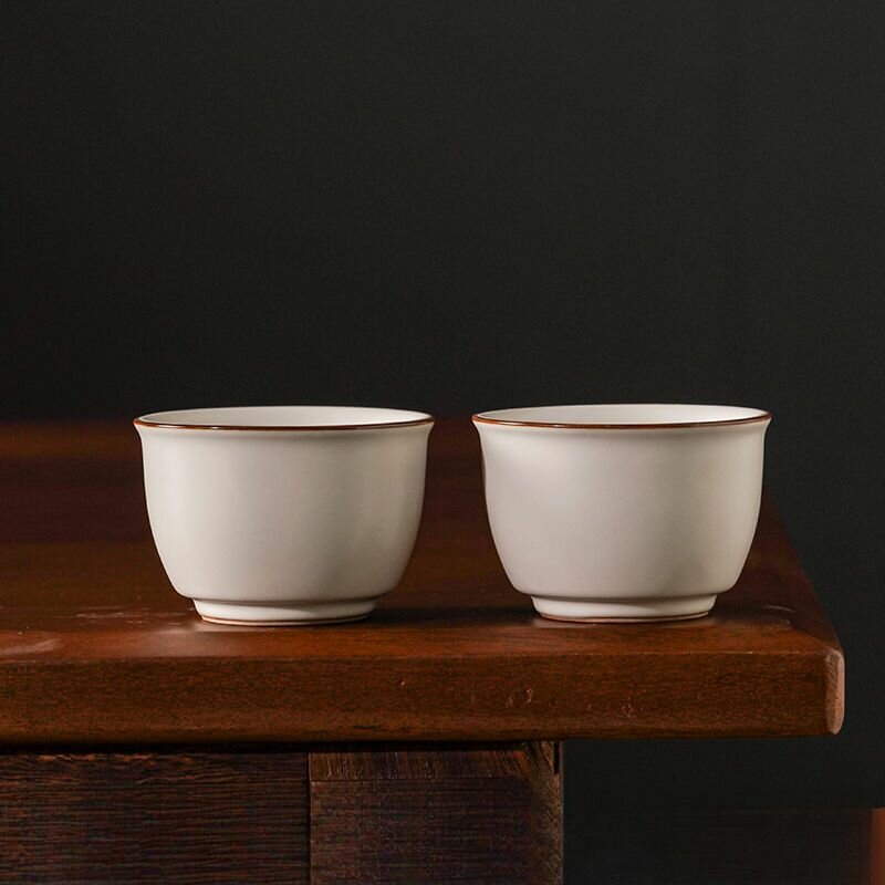 Чайная чашка "Жу Яо" премиум керамика с эффектом кракле, лепестковая форма, цвет "рисовый"