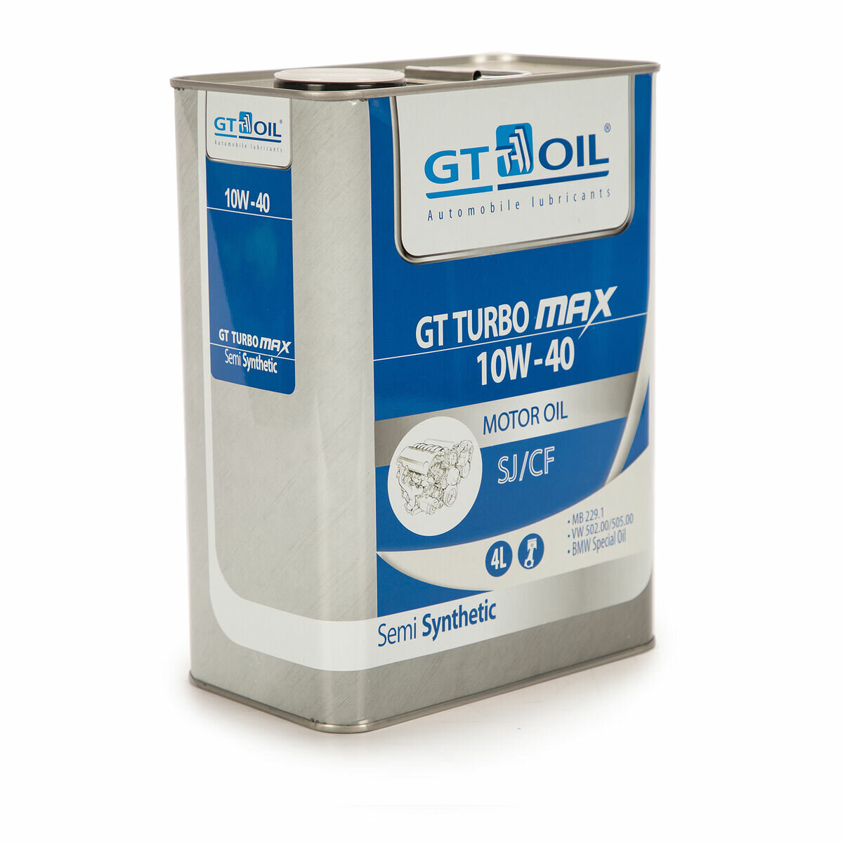 Масло Моторное Полусинтетическое Всесезонное Gt Turbo Max, Sae 10W-40, Api Sj/Cf, 4 Л(Gt Oil 8809059408636)