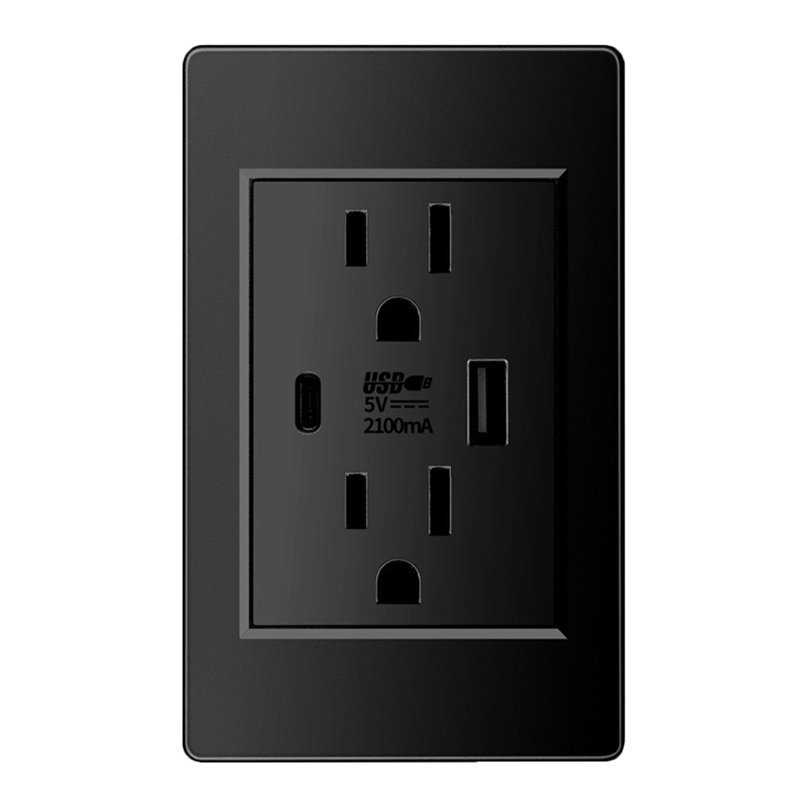 8 шт. настенных розеток типа 118, электрические розетки 15 А, скрытый порт USB C 2,1 А для зарядки, бытовая розетка