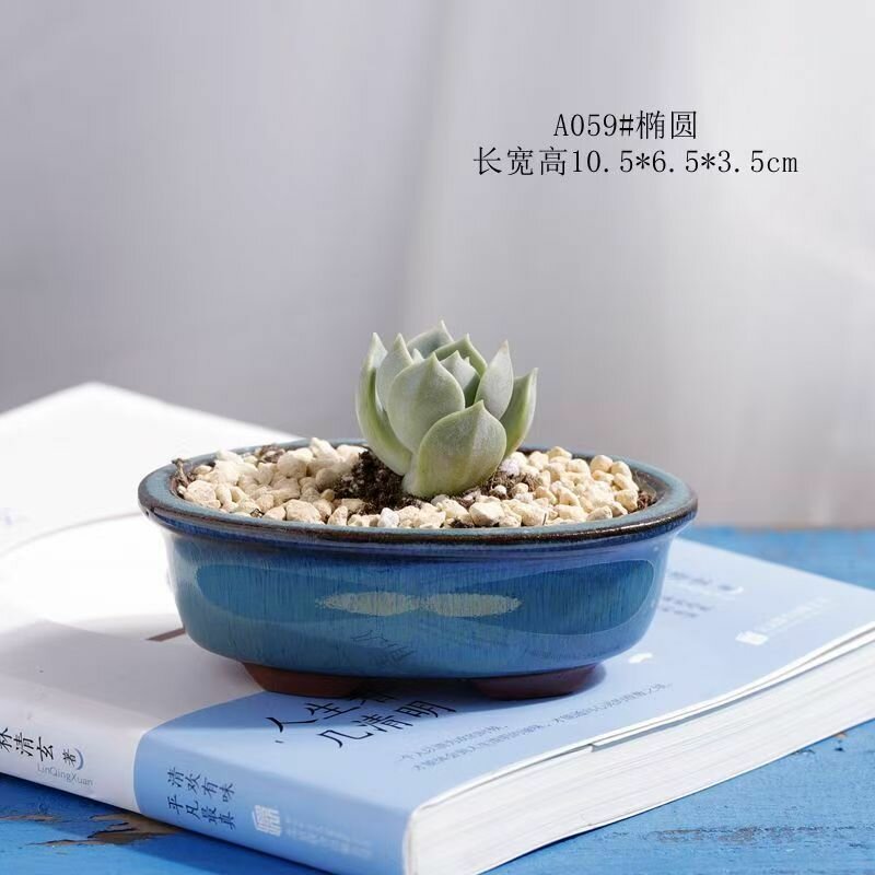 Кашпо/Глазурованный керамический горшок в корейском стиле для суккулентов