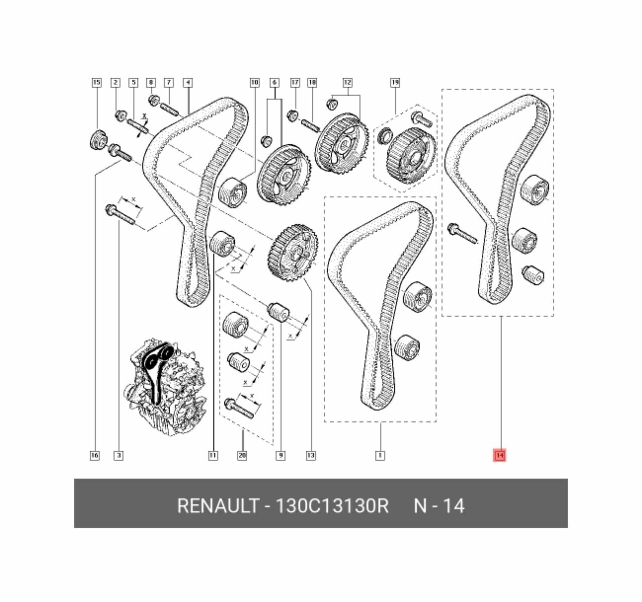 Комплект Грм [Org](Renault 130C13130R)