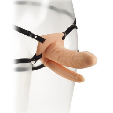 29807 Kinx The Extender Duet Hollow Strap-On Flesh, телесный. Страпон для двойного проникновения