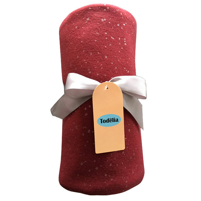 Плед TODELIA, размер: 140х180см, флис, цвет: красный, артикул: EDFP01red