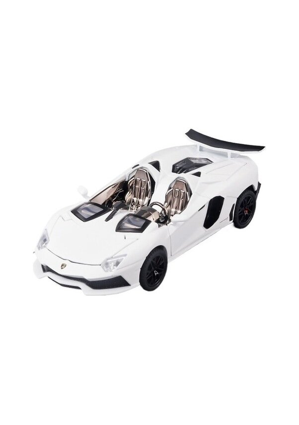 Msplenty1 Lambo Кабриолет Модель легкосплавного автомобиля со звуком и светом, открывающимися дверями, белая игрушечная машинка для детей 3-6 лет, менее 100 деталей