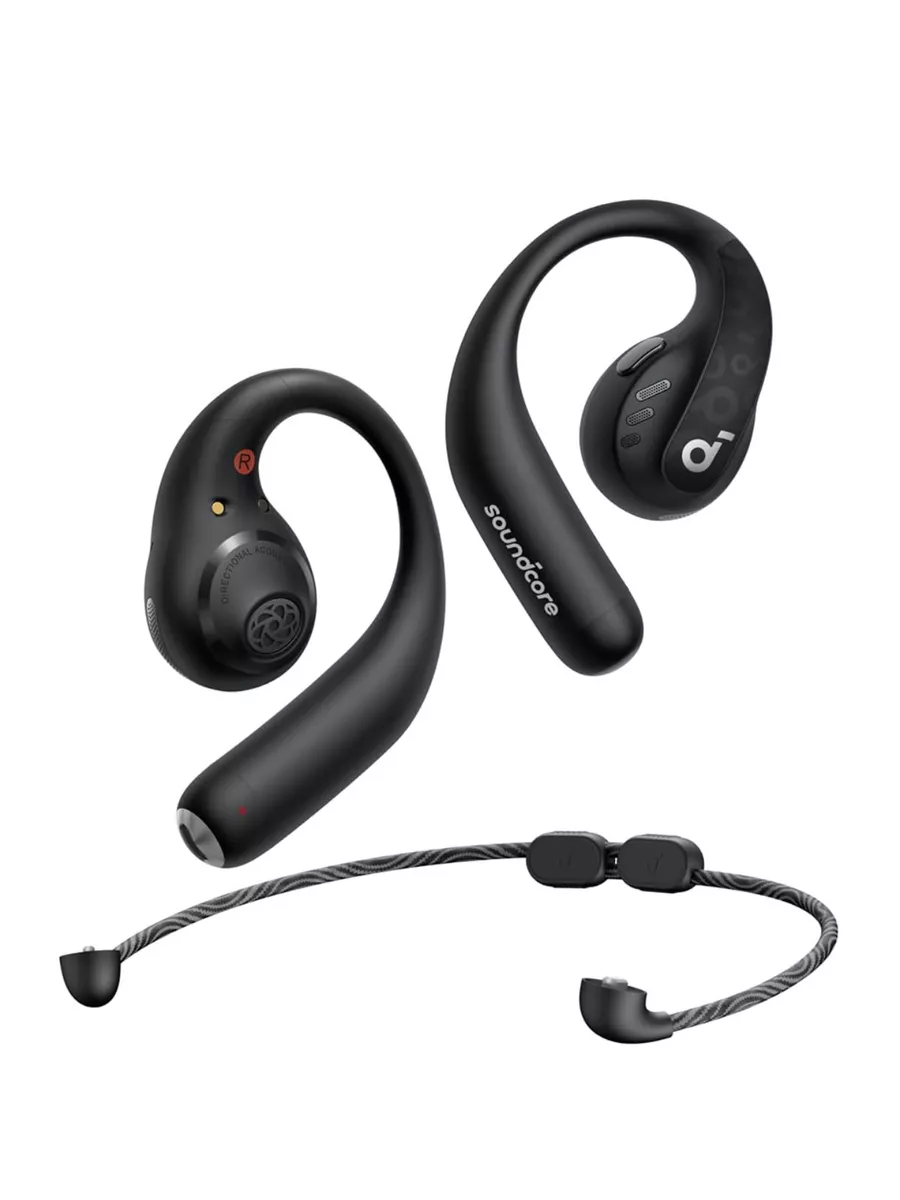 Беспроводные наушники Anker Soundcore AeroFit Pro Black, спортивные, влагозащита IPX5, чёрные