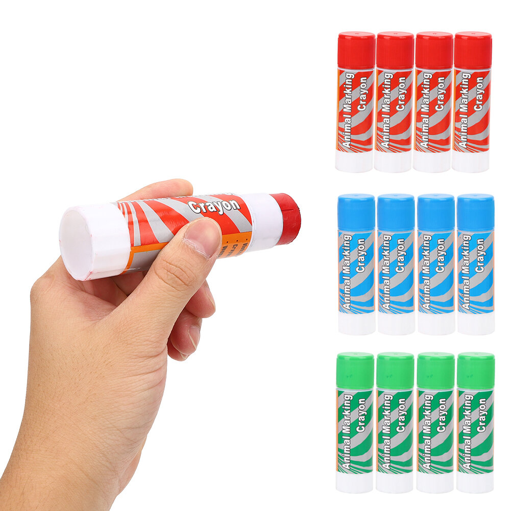 12 шт. большие мелки для маркировки скота, красные, зеленые, синие цветные маркеры для свиней