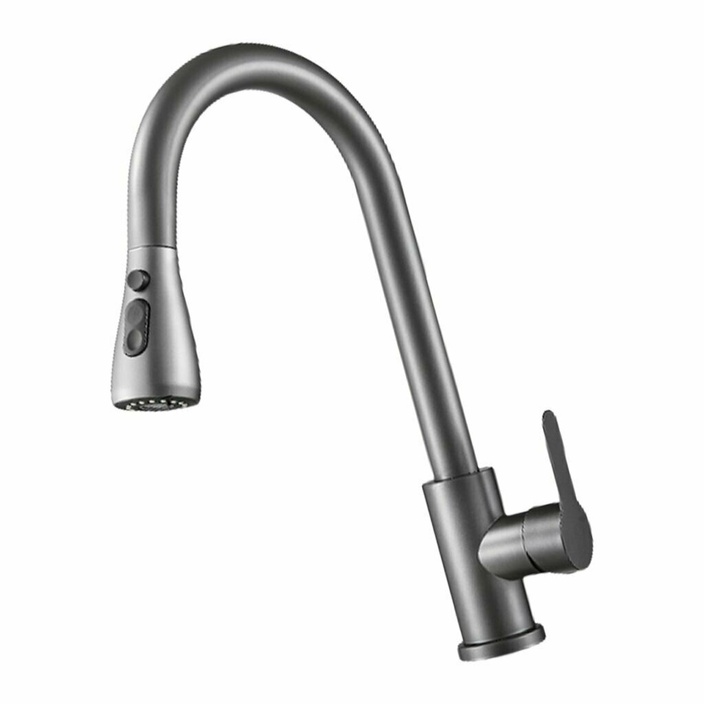 Смеситель с выдвижным распылителем, смеситель для горячей и холодной воды, растягивающаяся раковина из нержавеющей стали кухни, ванной комнаты