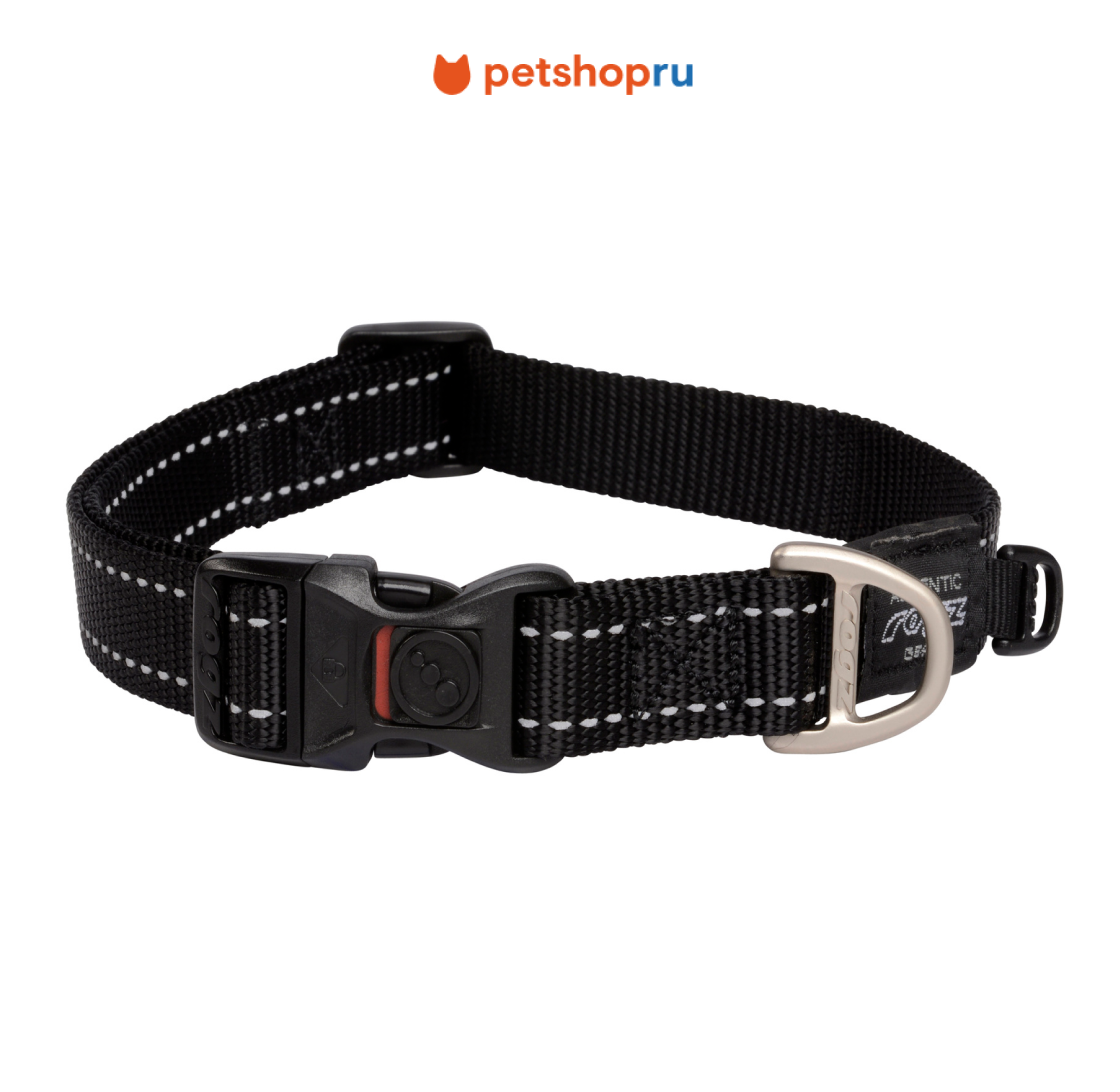 Rogz ошейник "Utility", р-р XL (43-70 см), ш: 2,5 см, черный