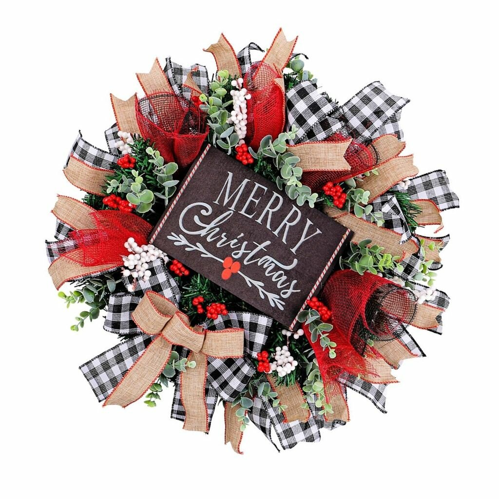 Новогодний венок из мешковины
