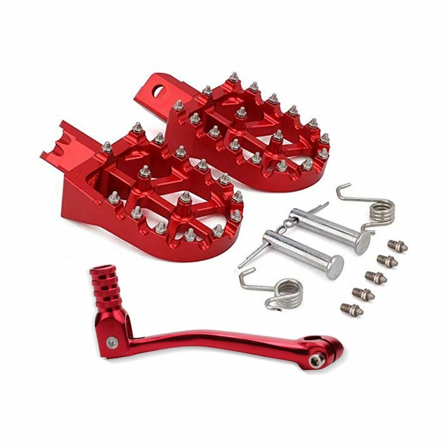 Педали с шипами + рычаг переключения передач (красный)