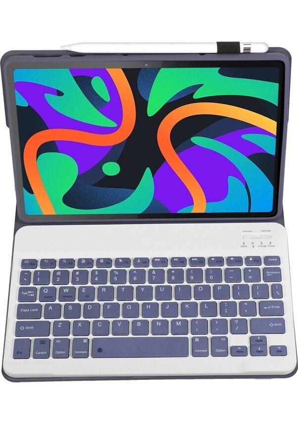 Lenovo Xiaoxin Pad 11 2024 Mor Deri + Tpu Tablet Kapak Bluetooth Klavye