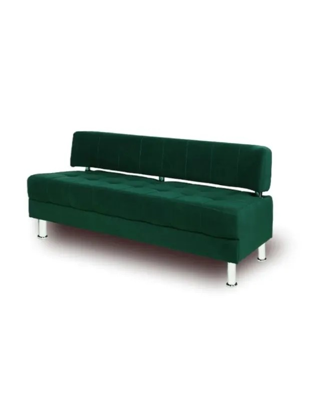 Диван прямой прага 150х67х77 см, нераскладной, зеленый велюр