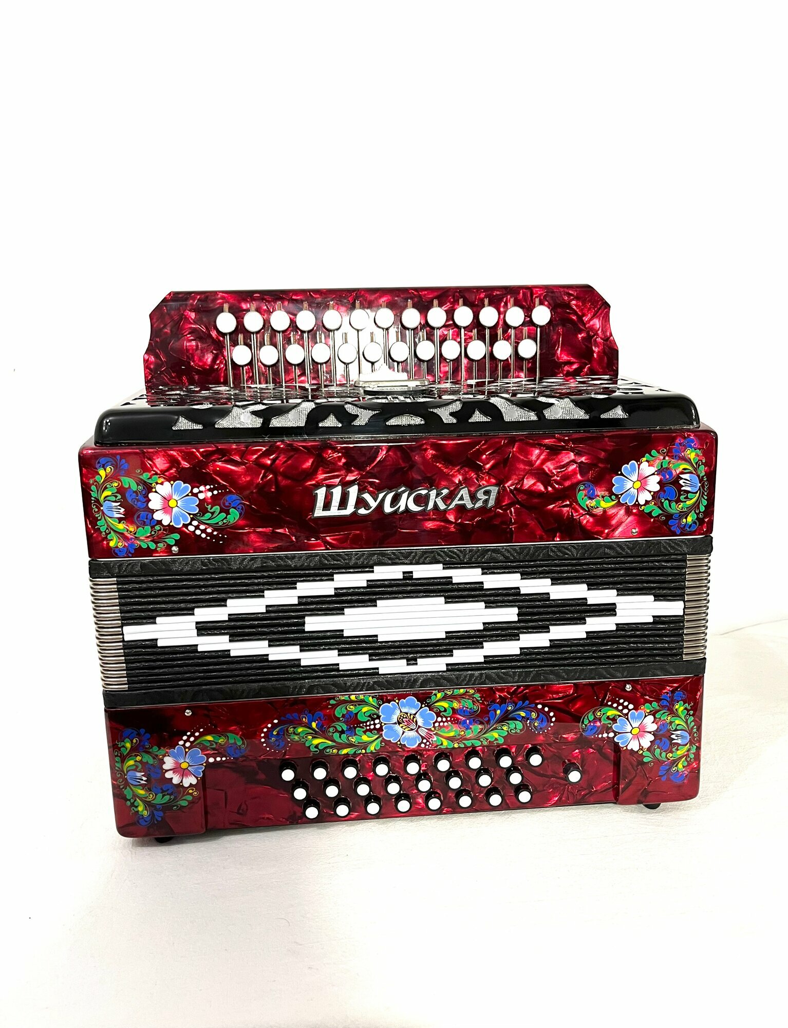 Гармонь "Шуйская" S32XL-A, с регистром, бордовая, Шуйская гармонь