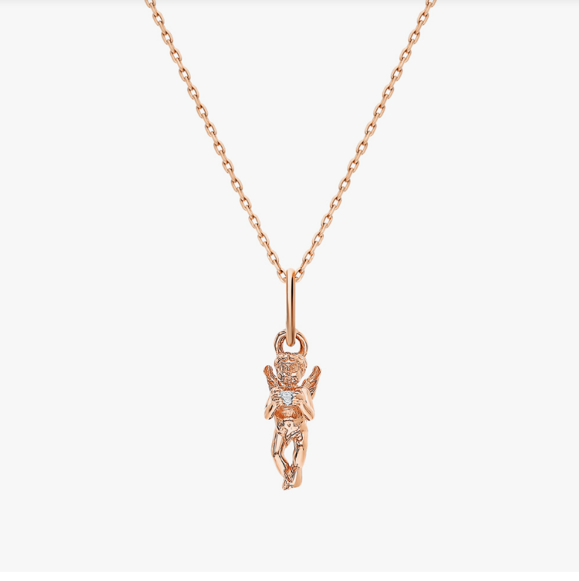 Подвеска, красное золото, 585 проба, фианит