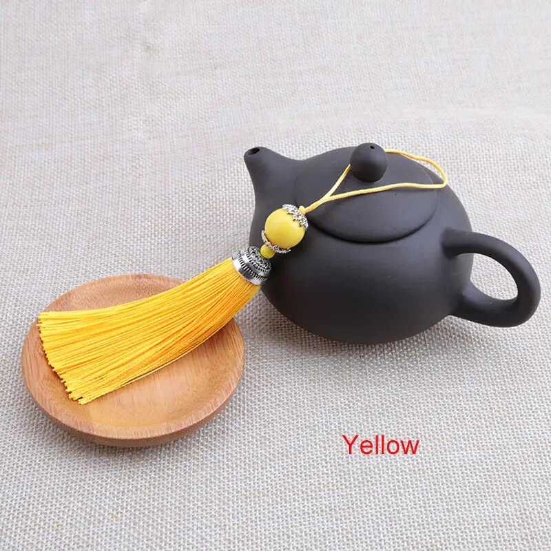 Полиэстеровые кисточки с бахромой 2 шт, 18 см Желтый, Yellow